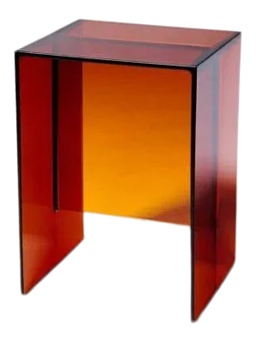 Modern Orange Amber Color Acrylic Side Table | Chairish