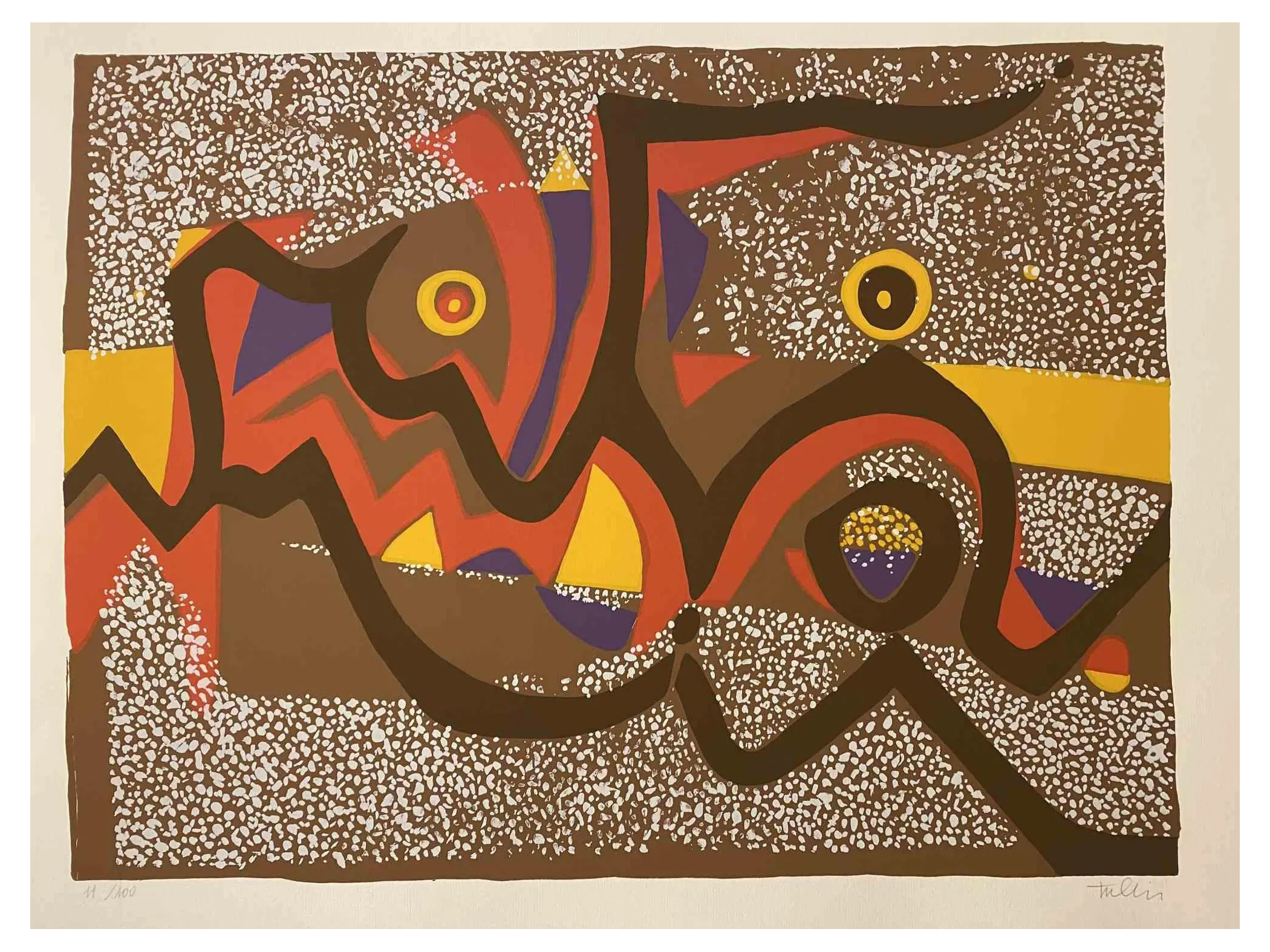 Wladimiro Tulli, Carnivalesque Composition, Screen Print, 1970s | Chairish