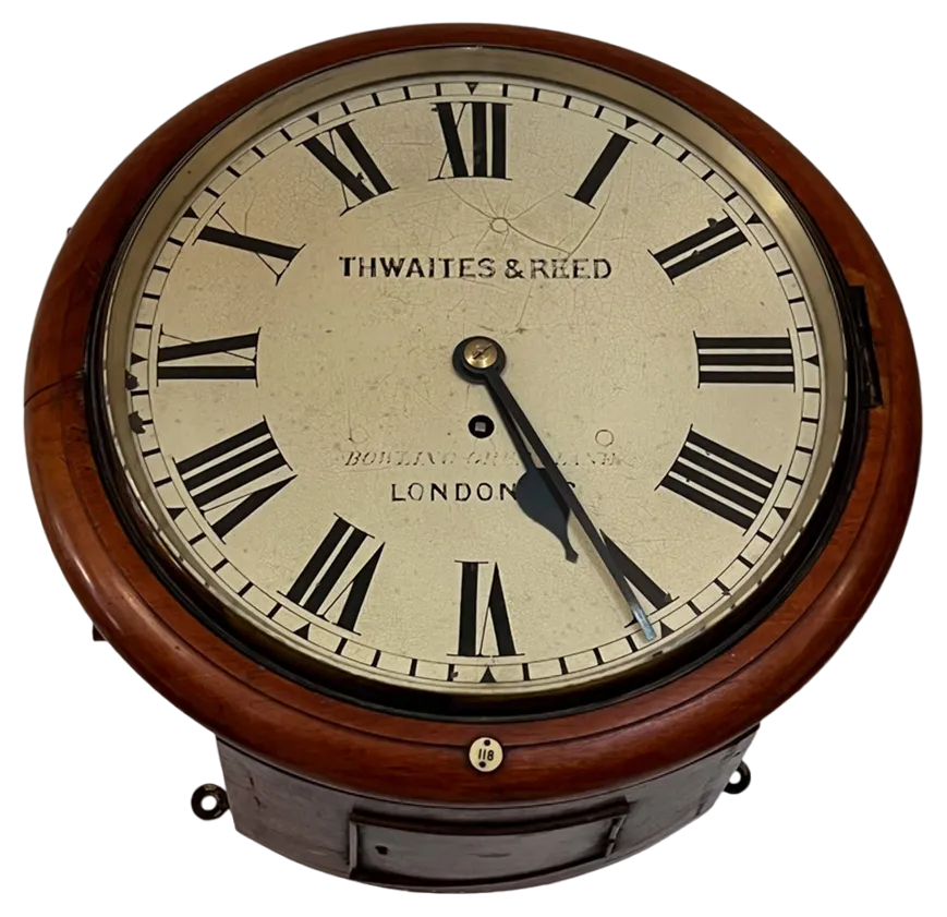 19th Century Wall Clock from Thwaites and Reed, 1890s | Chairish