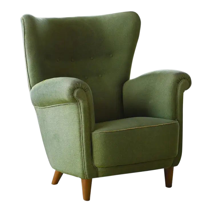 Danish Medium Highback Lounge Chair From the 1940s | Chairish