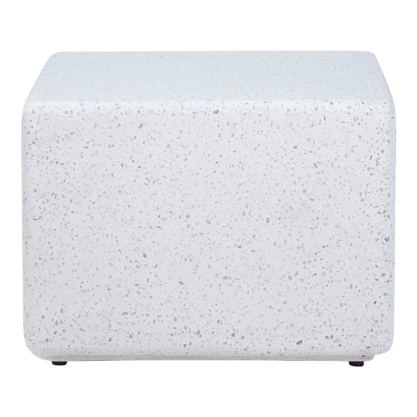 Outdoor White Terrazzo Cube Side Table | Chairish