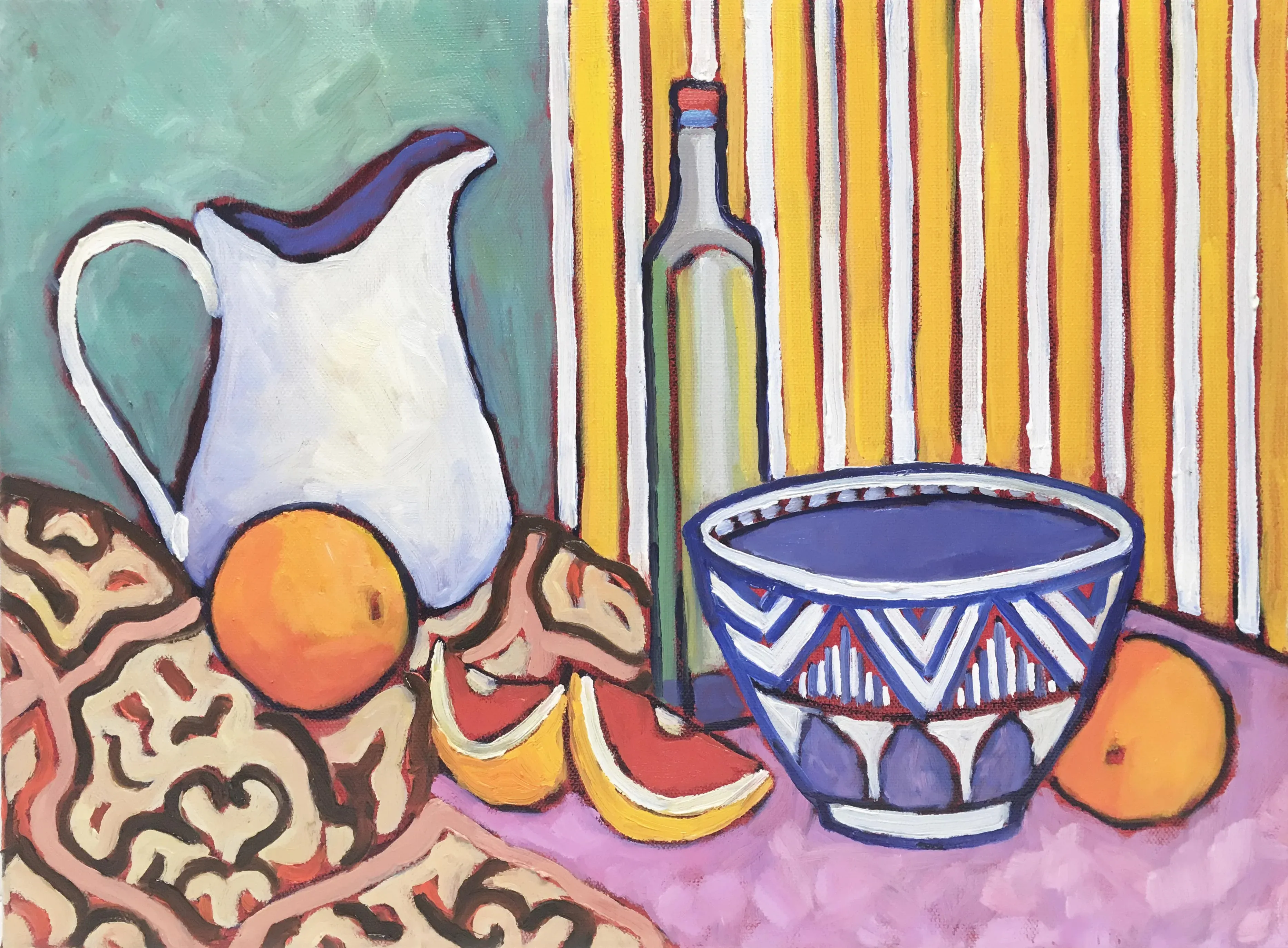 "Colorful Movements" Contemporary Fauvist Original Still Life Oil ...