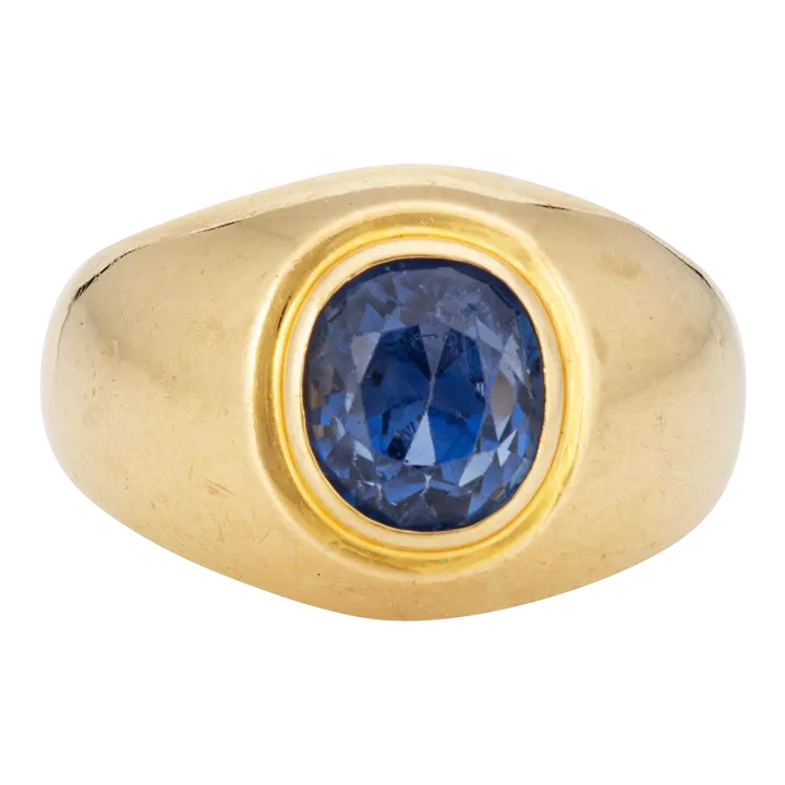 Late 20th Century 3.50ct Natural Ceylon Sapphire Signet Ring ...