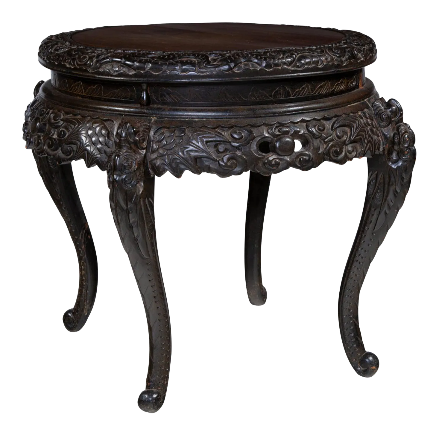 Large Antique Japanese Meiji Period Carved Flying Dragon Center Table ...