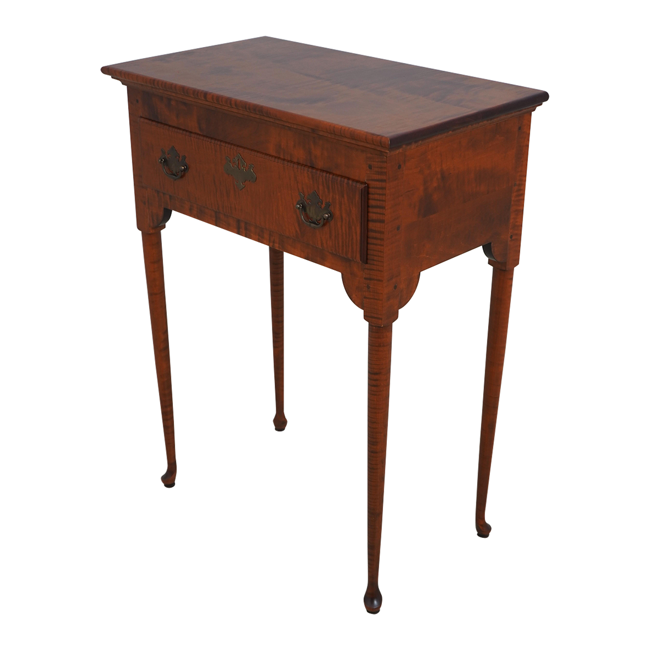 Tiger Maple 1 Drawer Country Hall Table | Chairish