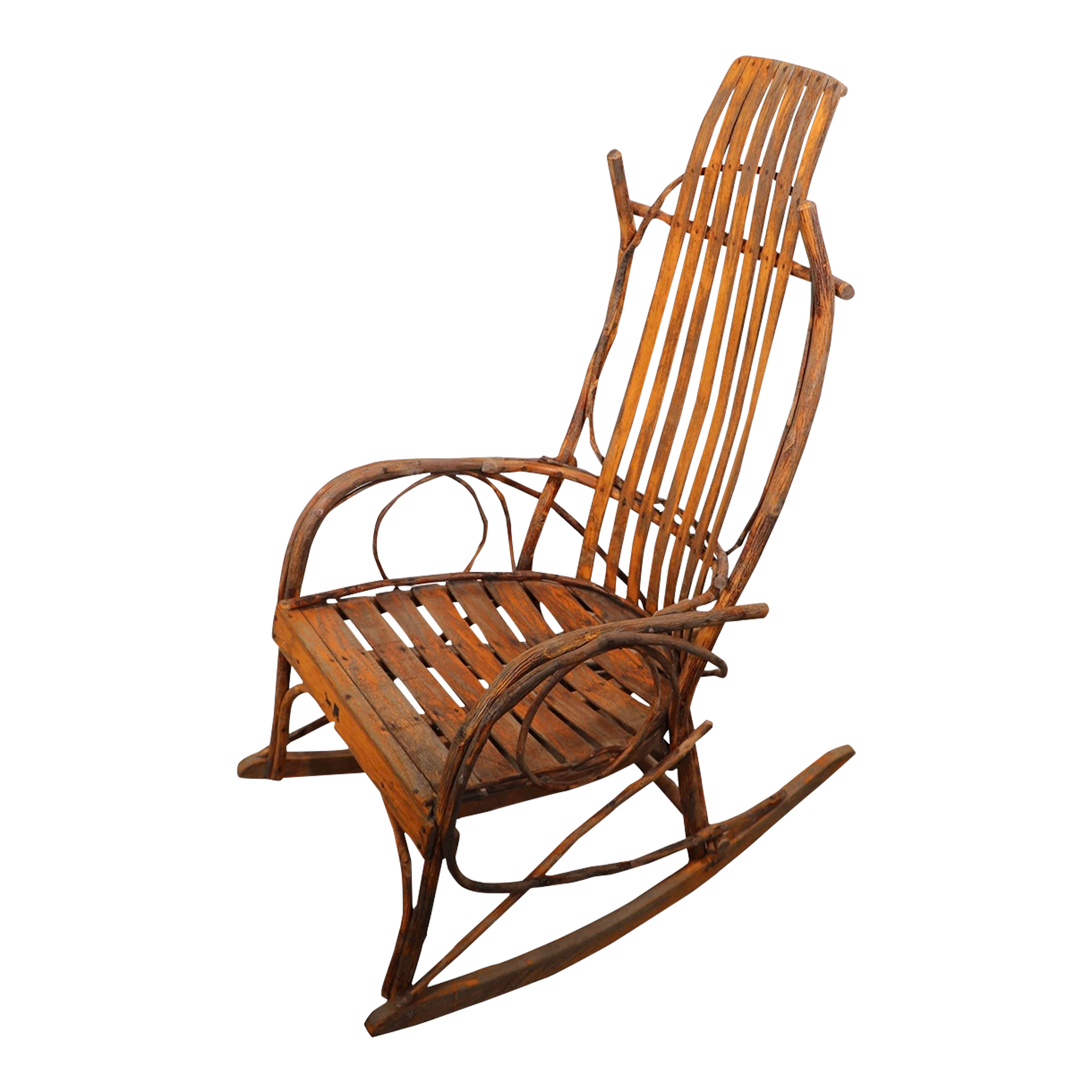 Vintage Adirondack Bentwood Twig Rocking Chair Possibly Amish Made ...