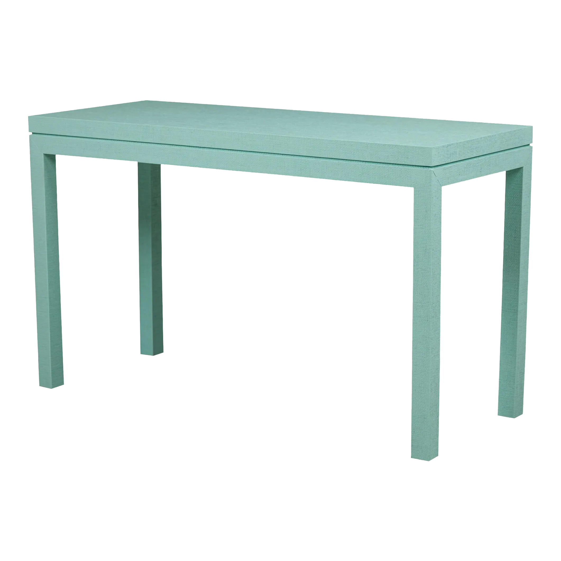 Asian Contemporary Style Turquoise Colored Raffia Wrapped Console Table ...