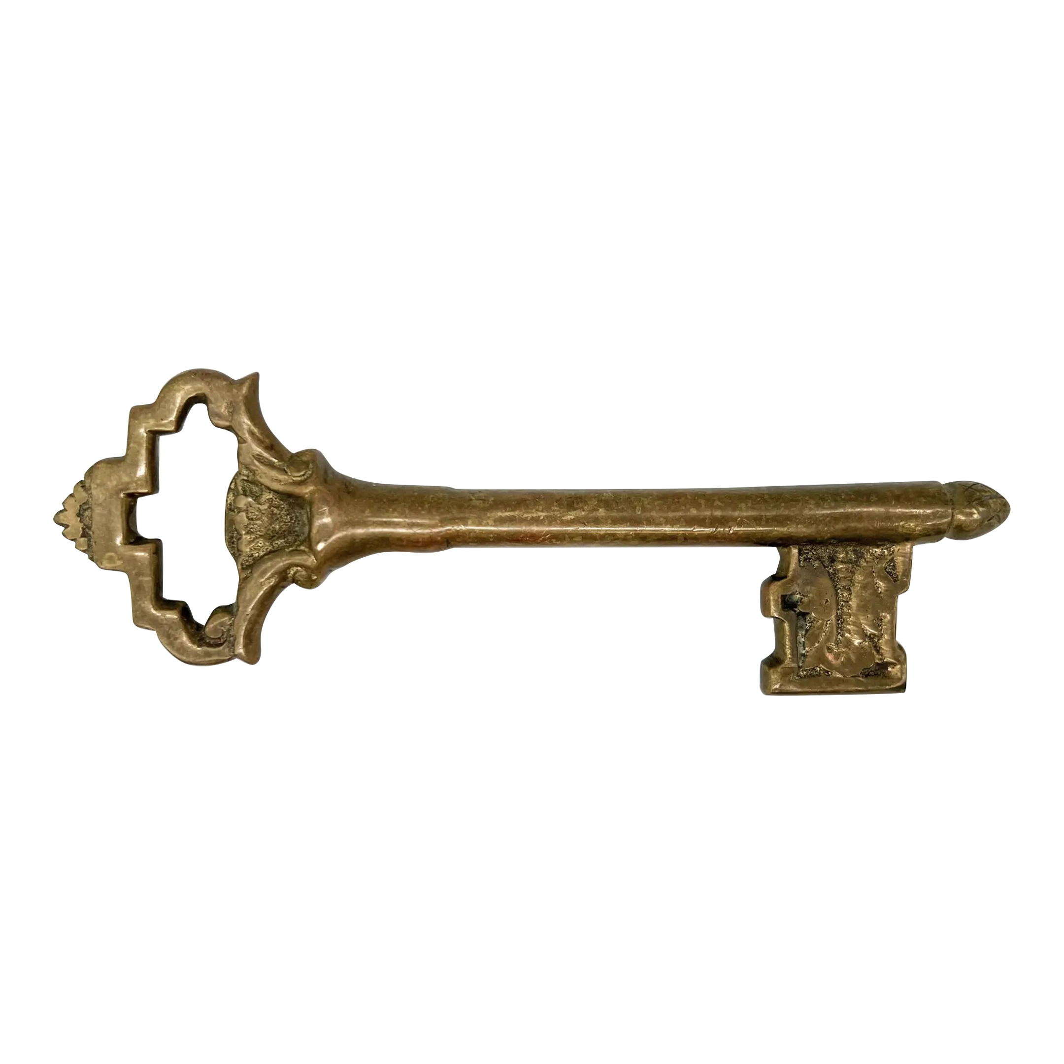 Oversized Vintage Brass Skeleton Key Desk Ornament/ Paperweight | Chairish