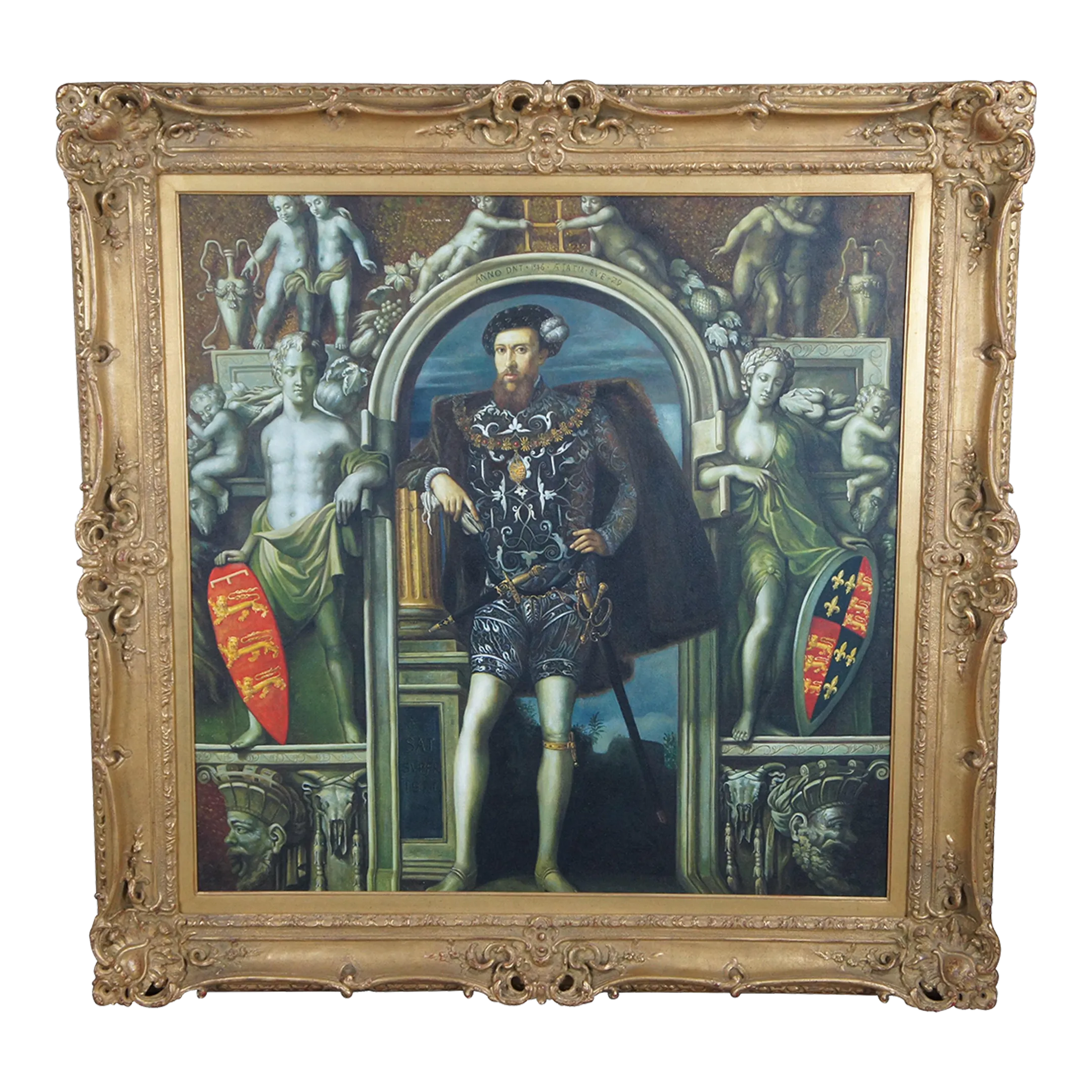 Late 20th Century Vintage Henry Howard Earl of Surrey Portrait Gullim ...