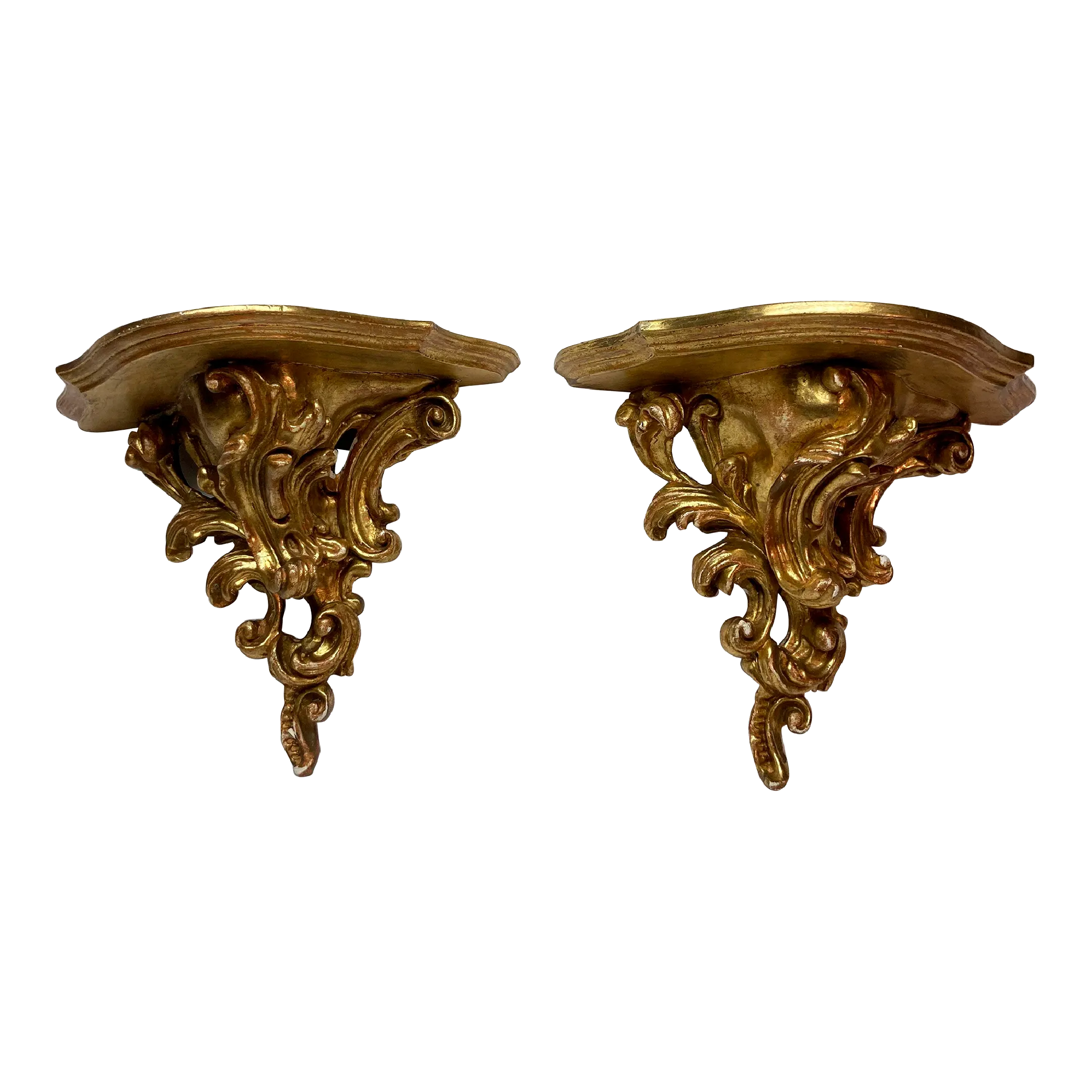 Mid 20th Century Large Rococo Style Brackets - A Pair | Chairish