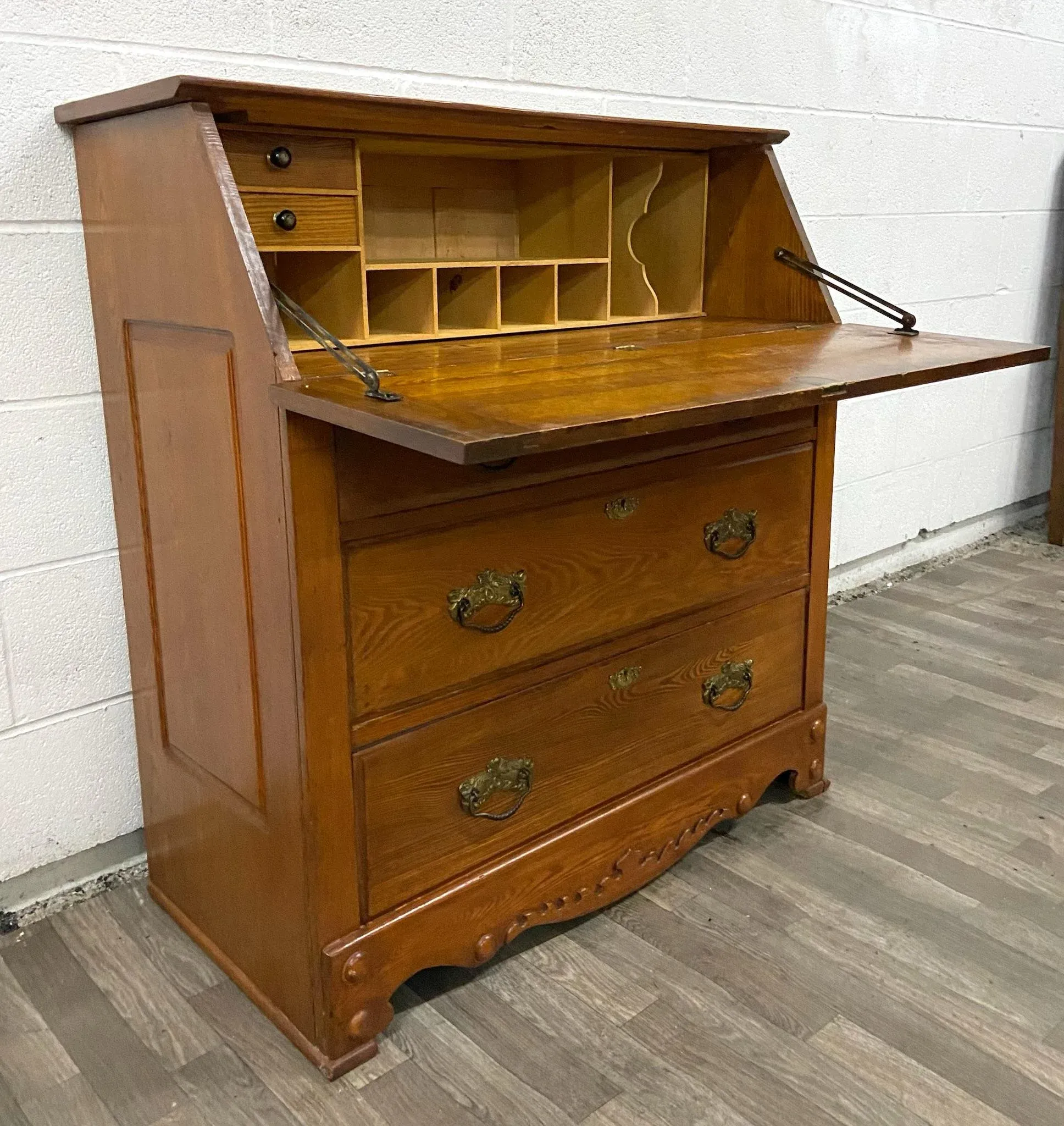Vintage Drop Front Secretary Writing Desk Bureau by R. Miner Furniture Chairish