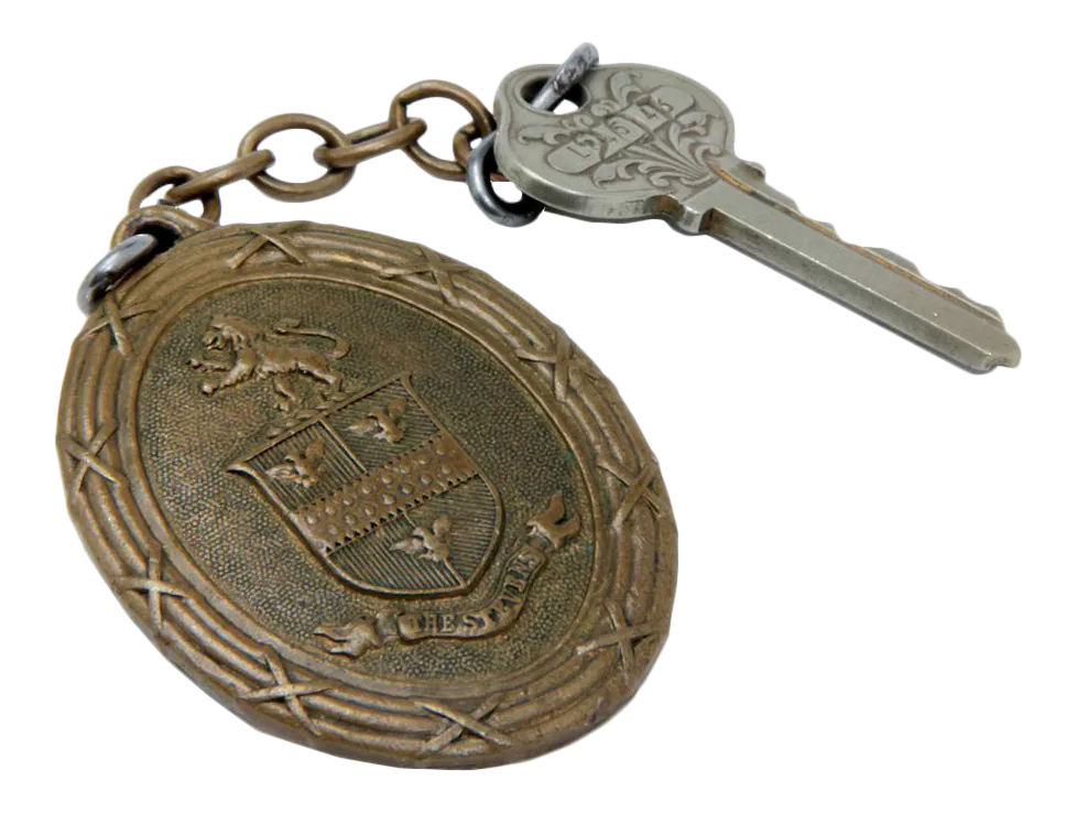 1920s Historical American Bronze Fob With Sargent Key | Chairish