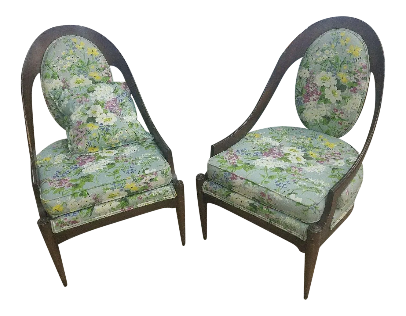 Mid-Century Spoon Back Chairs - A Pair | Chairish