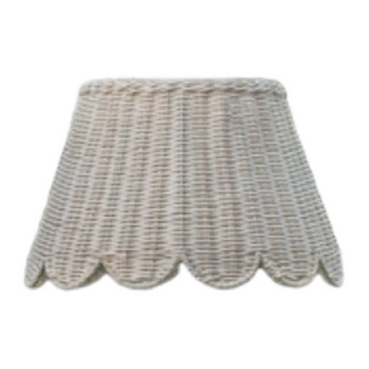 Scalloped Lamp Shade in Rattan, 18" | Chairish