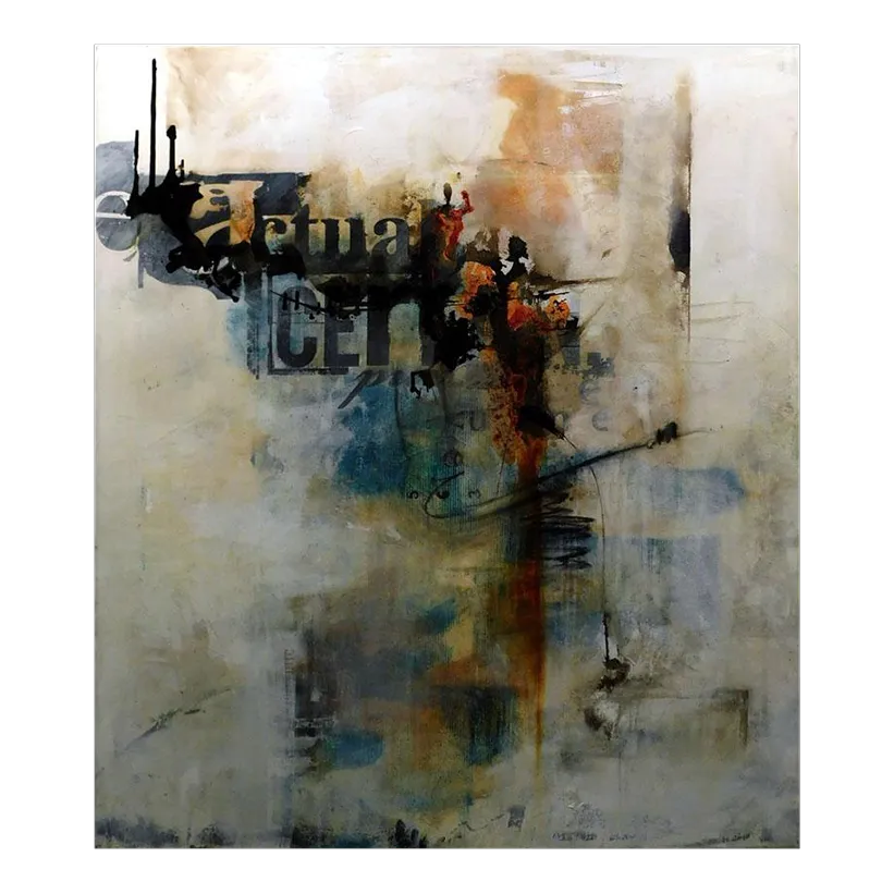 Ray Phillips "Actual" Abstract Mixed-Media Painting on Canvas, Hand ...