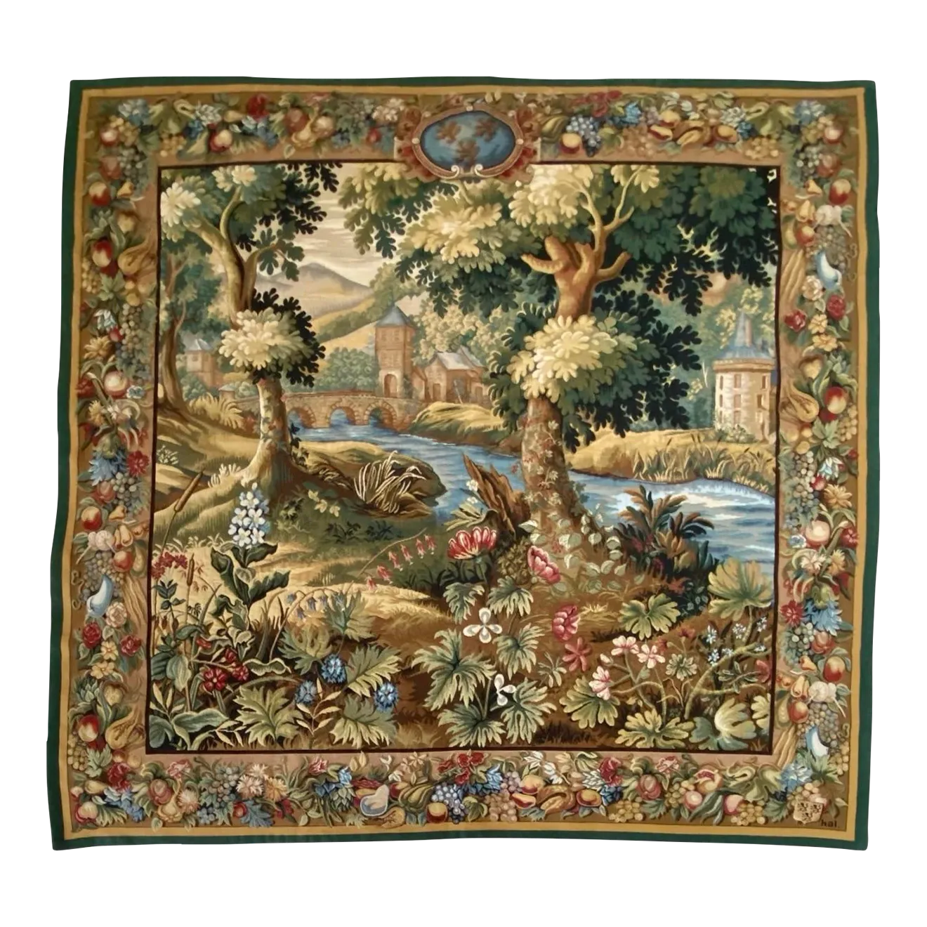 Late 20th Century Flemish Style Jacquard Loomed French Tapestry - 60” X ...