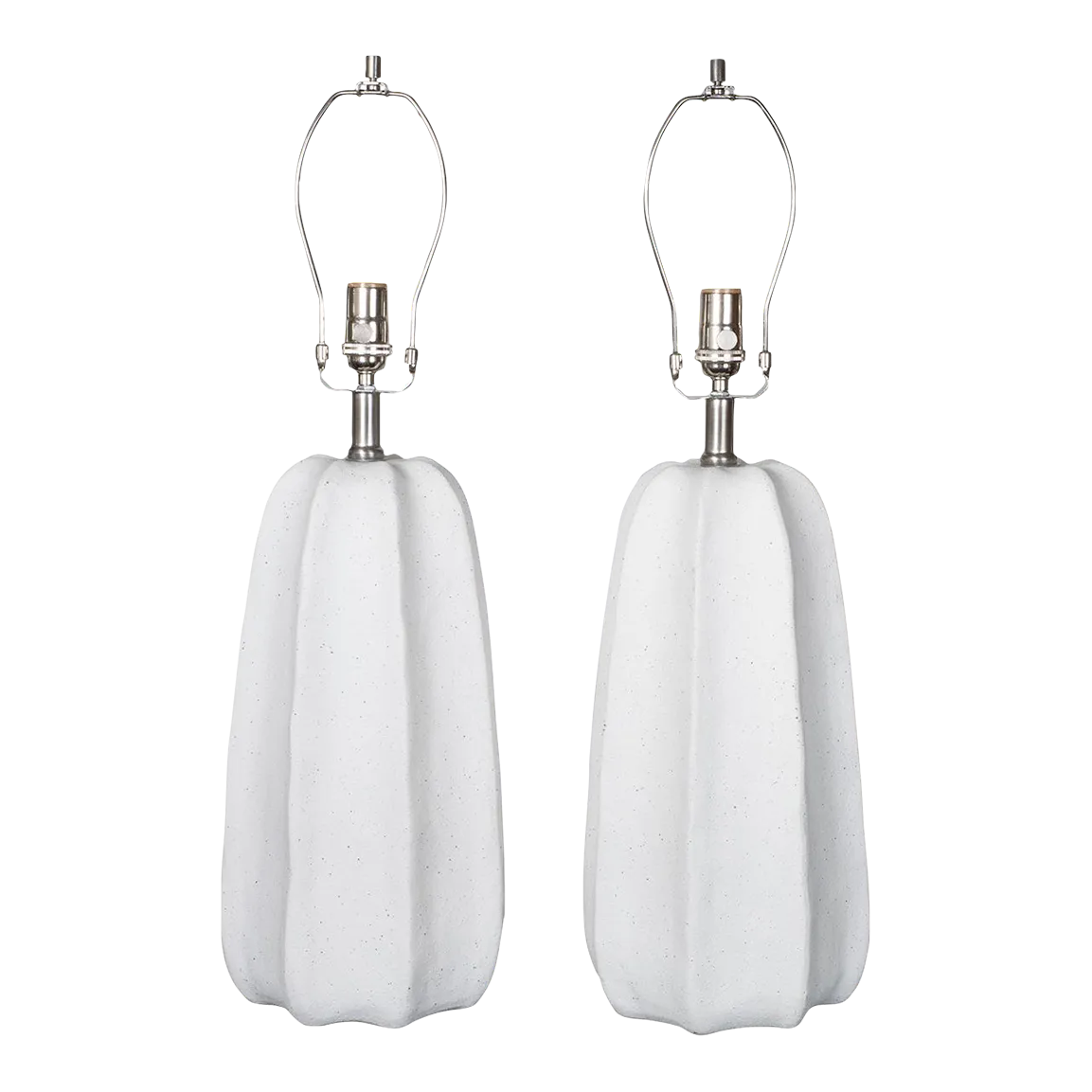 Pair of Organic Channeled Composition Table Lamps | Chairish