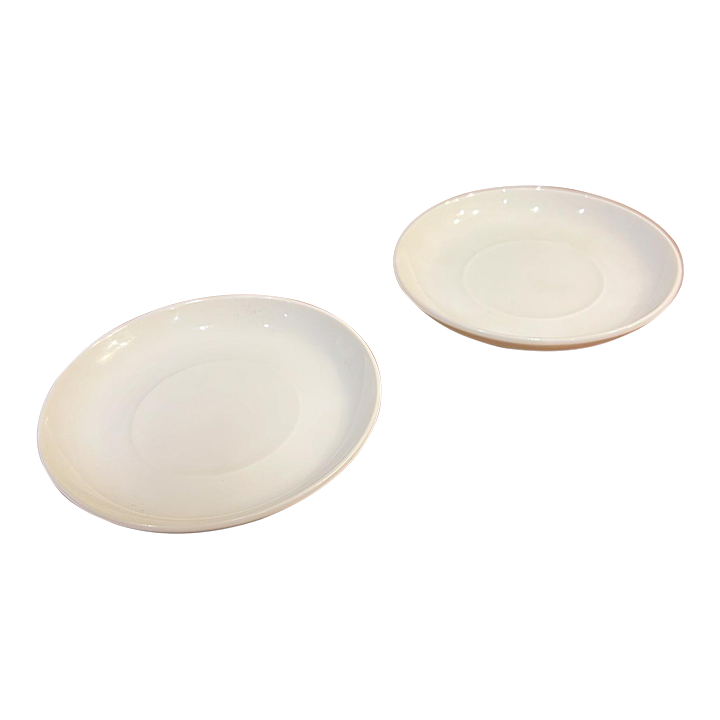 1960s Lagardo Tackett Schmid Porcelain Two White Saucers | Chairish
