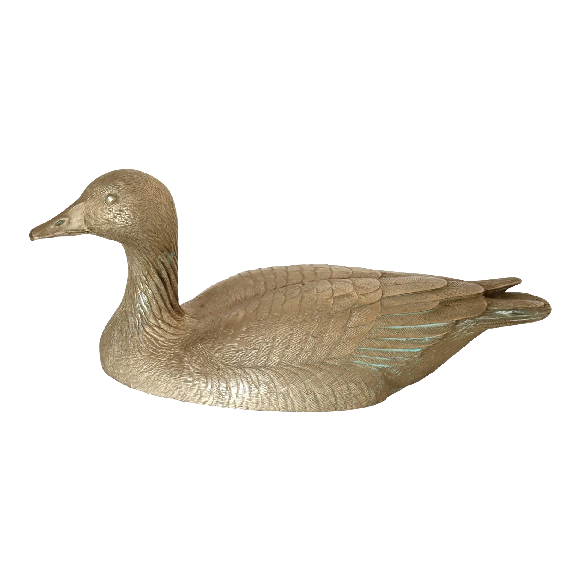 Finely Detailed Brass Duck Paper Weight | Chairish
