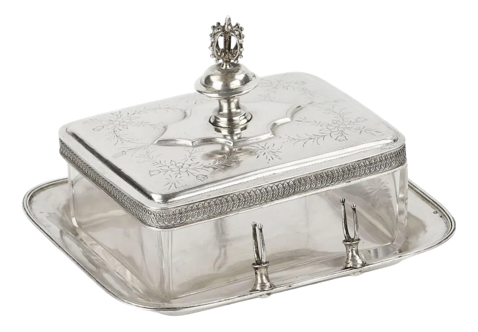 Austrian Silver Oiler with Glass, 1890s | Chairish