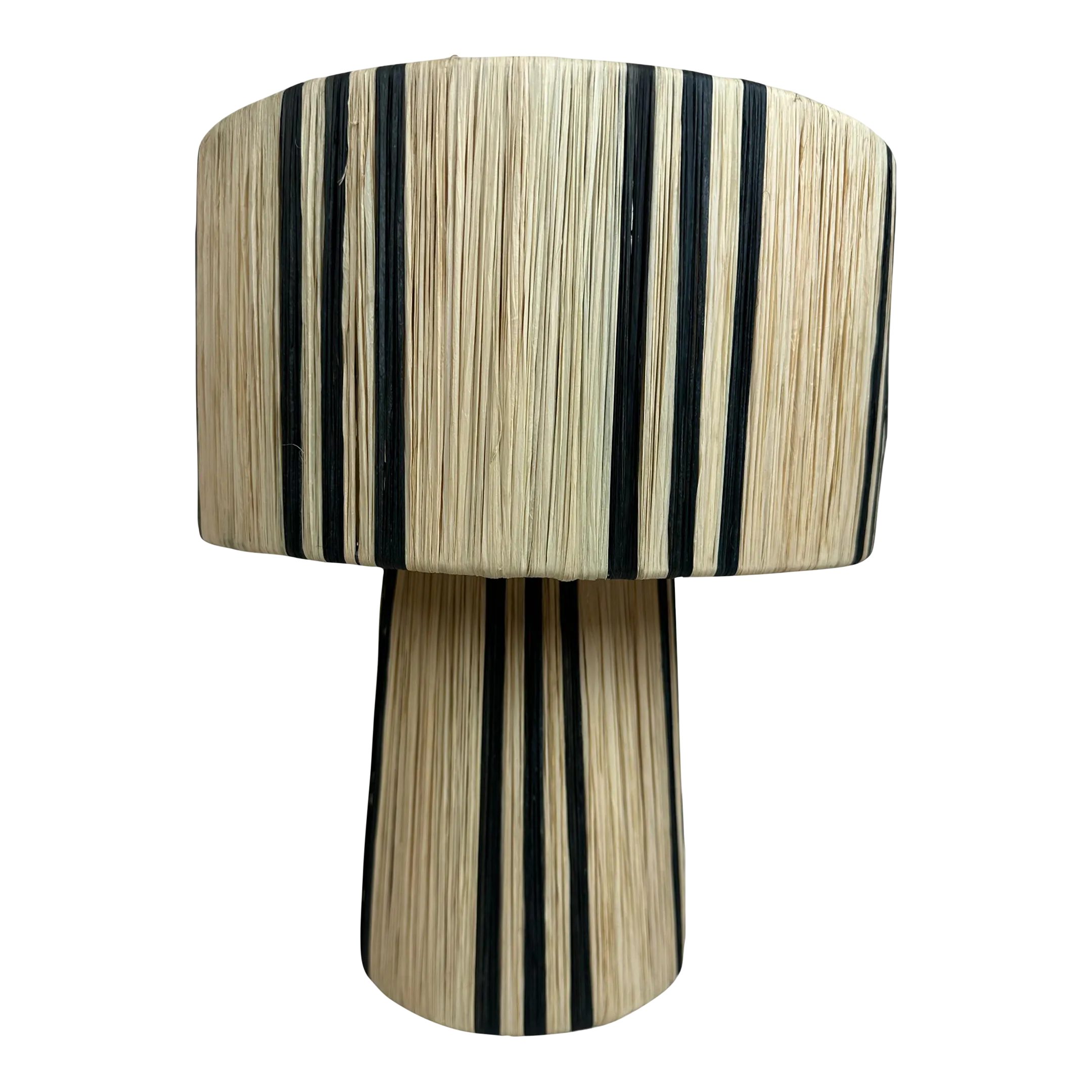 21st Century Black Raffia Table Lamp | Chairish