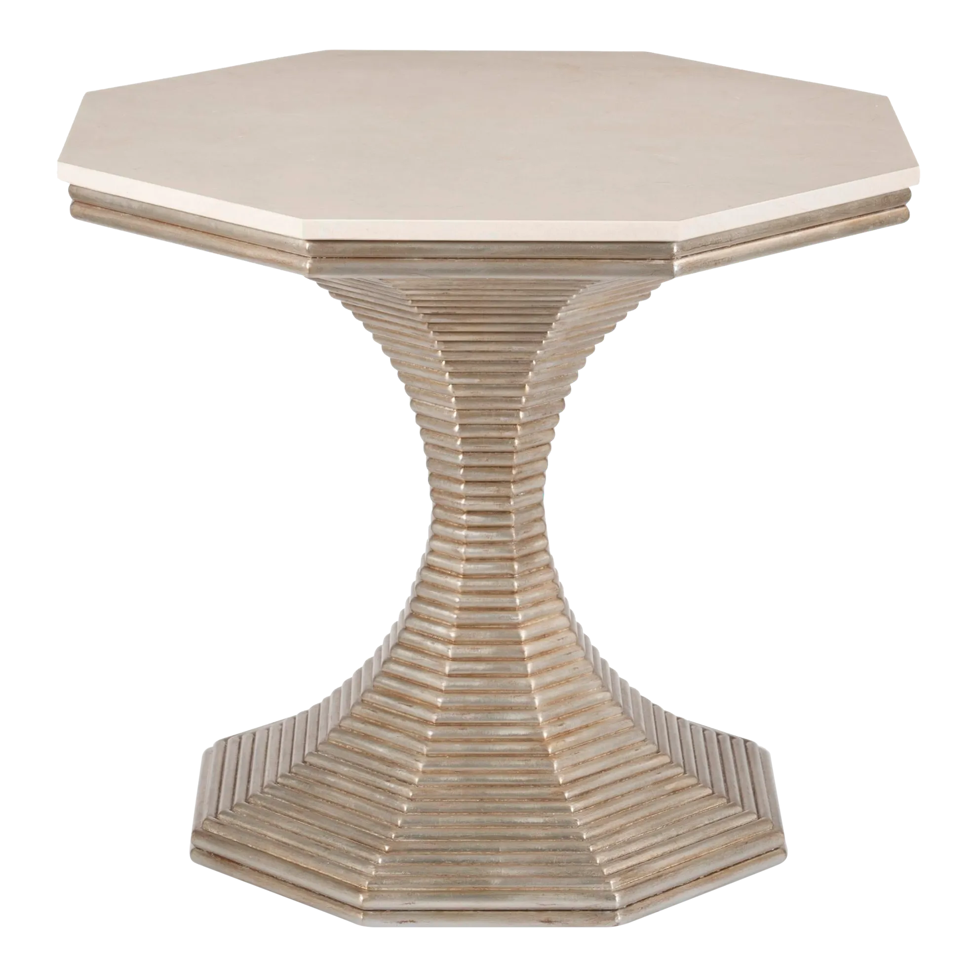 Bunny Williams Home Marble Top Hourglass Table, Silver | Chairish