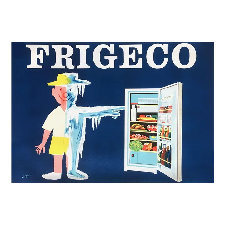 1980 Raymond Savignac Frigeco Poster Reissue | Chairish