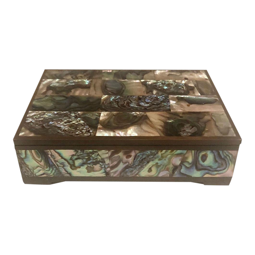 Abalone and Bronze Box | Chairish