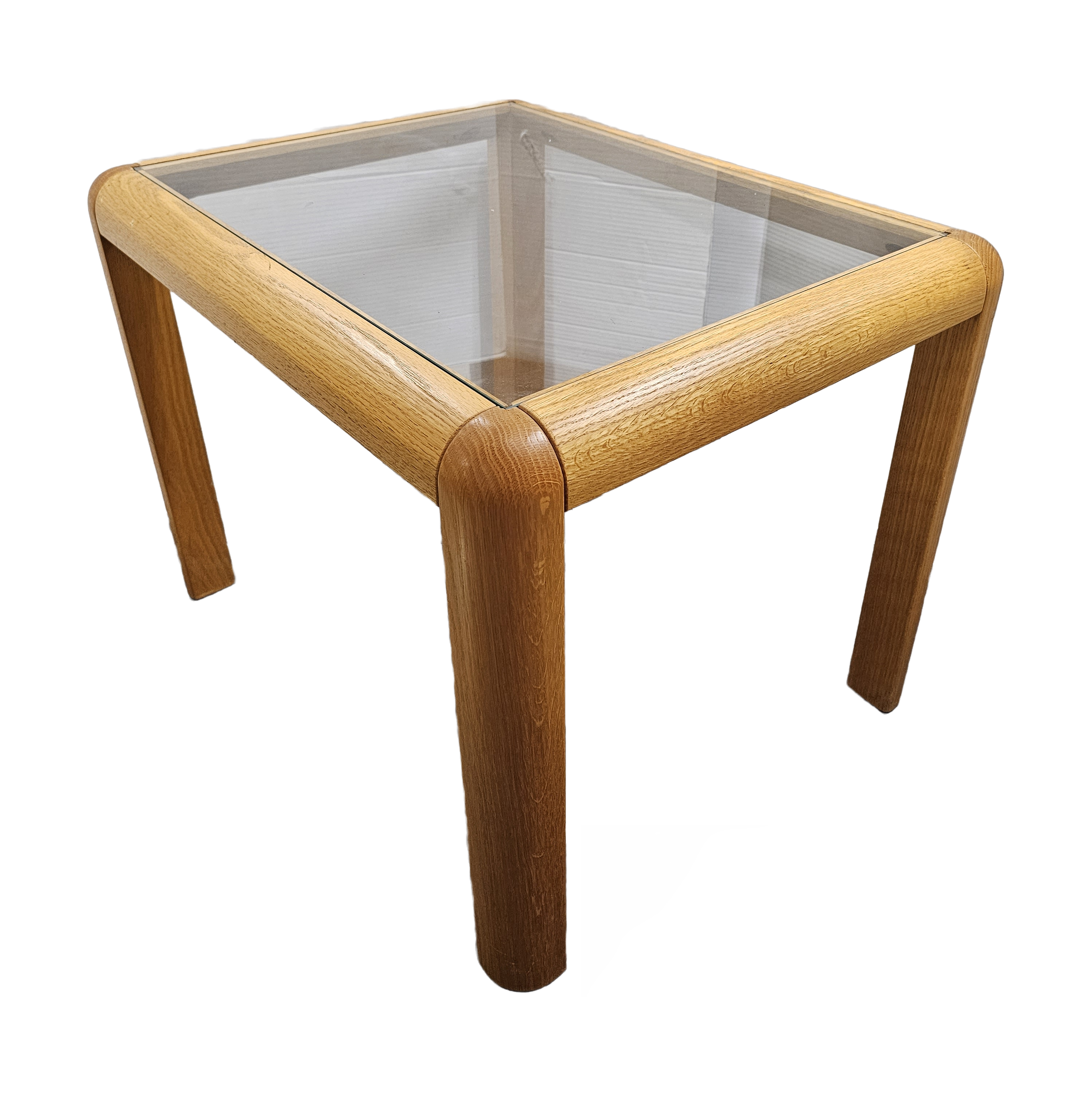 Oak side table with glass top store