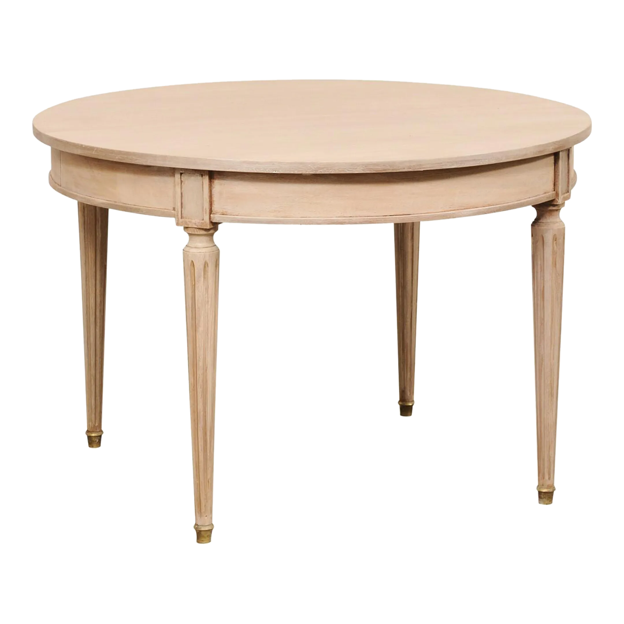 Mid 20th Century French Round Table With Fluted Legs | Chairish