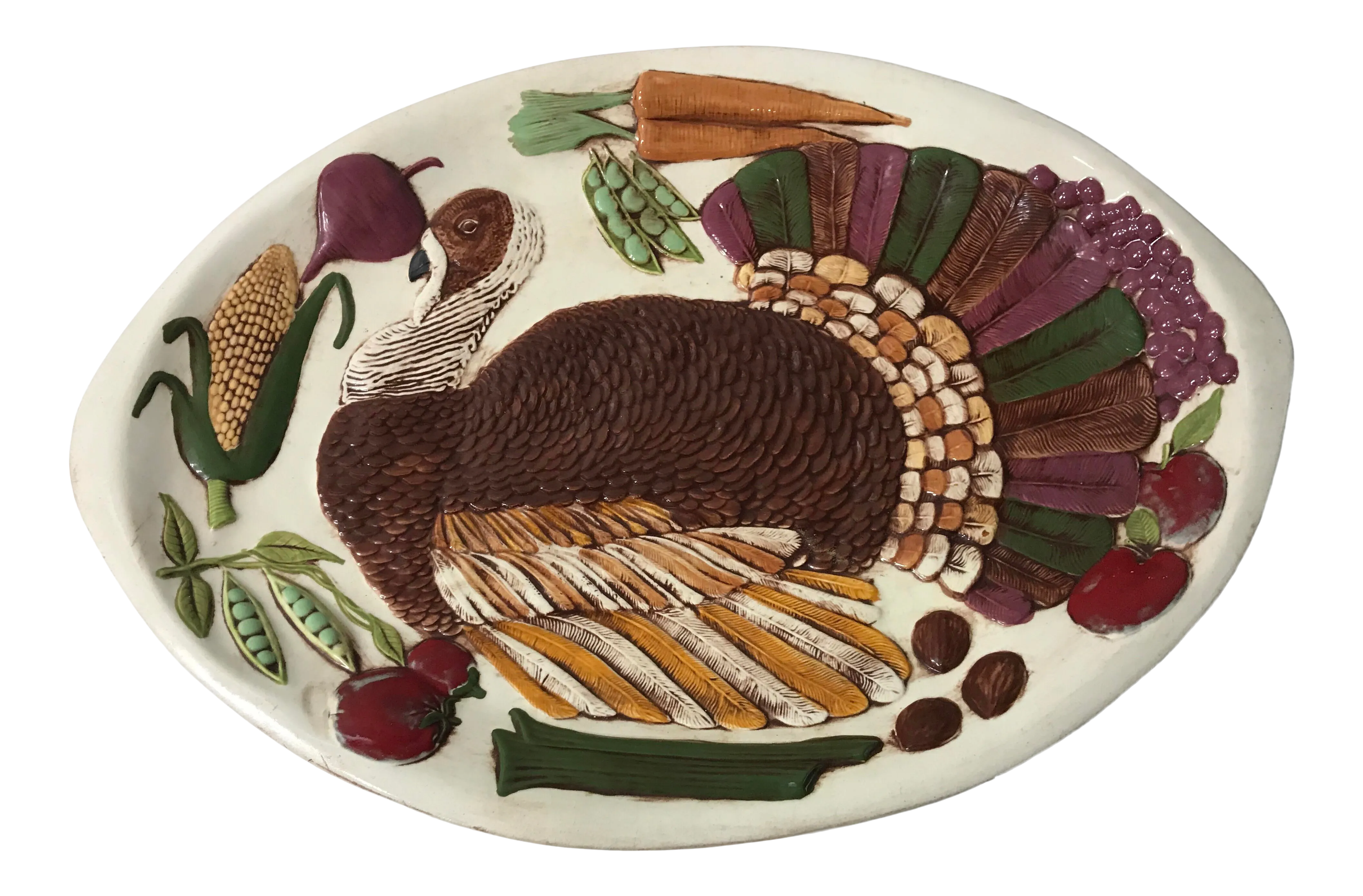 Vintage Ceramic Turkey Platter | Chairish