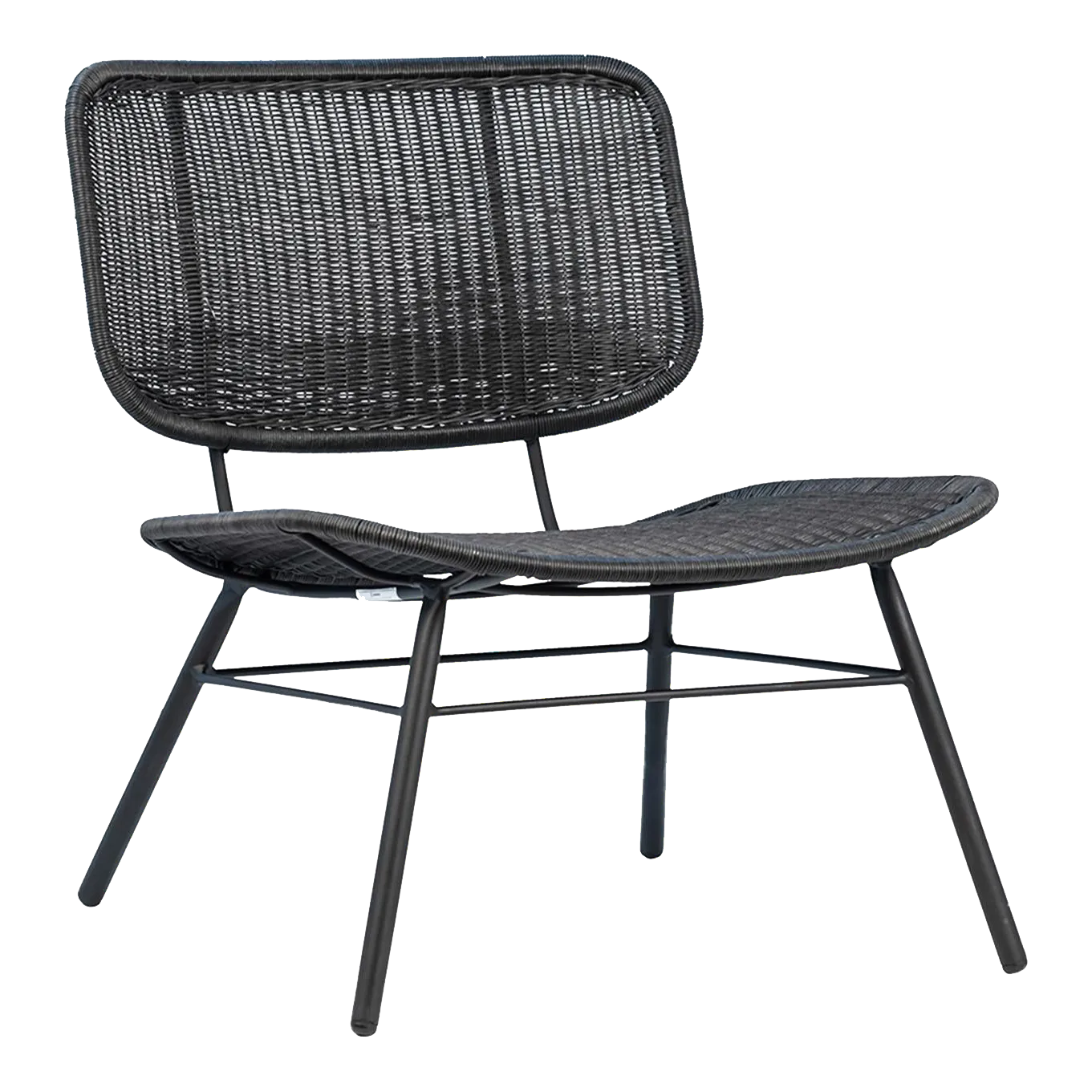 Outdoor Black Rope & Metal Chair | Chairish