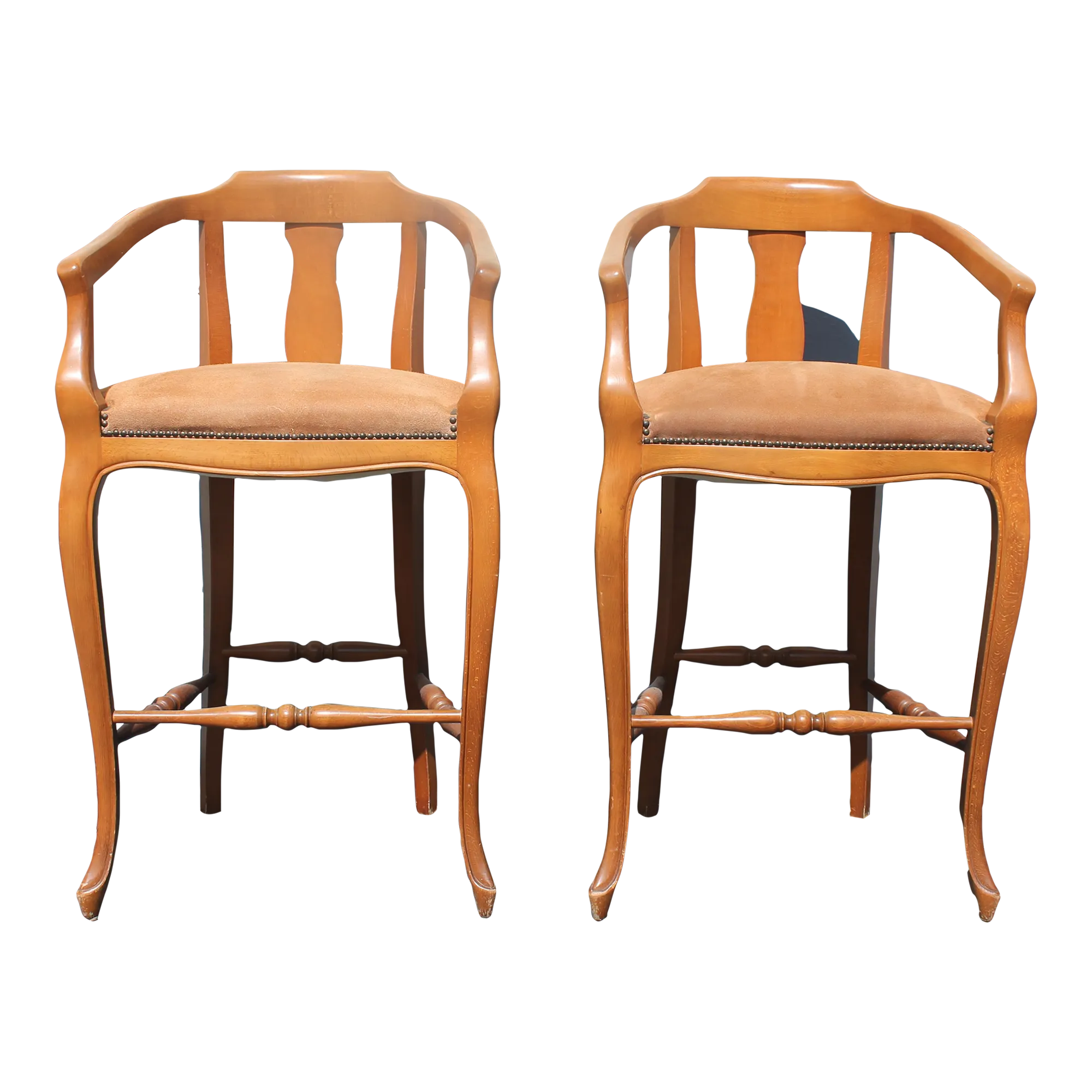 1970's Vintage Traditional Style Bar Stools a - Pair | Chairish