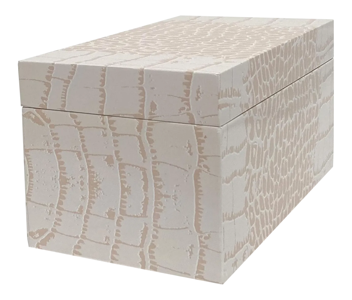 Pink Crocodile Pattern American Made Wood Box | Chairish