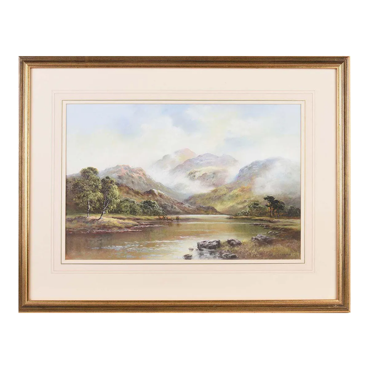 Wendy Reeves, Pastel Drawing of Cattle in English Countryside by 20th ...