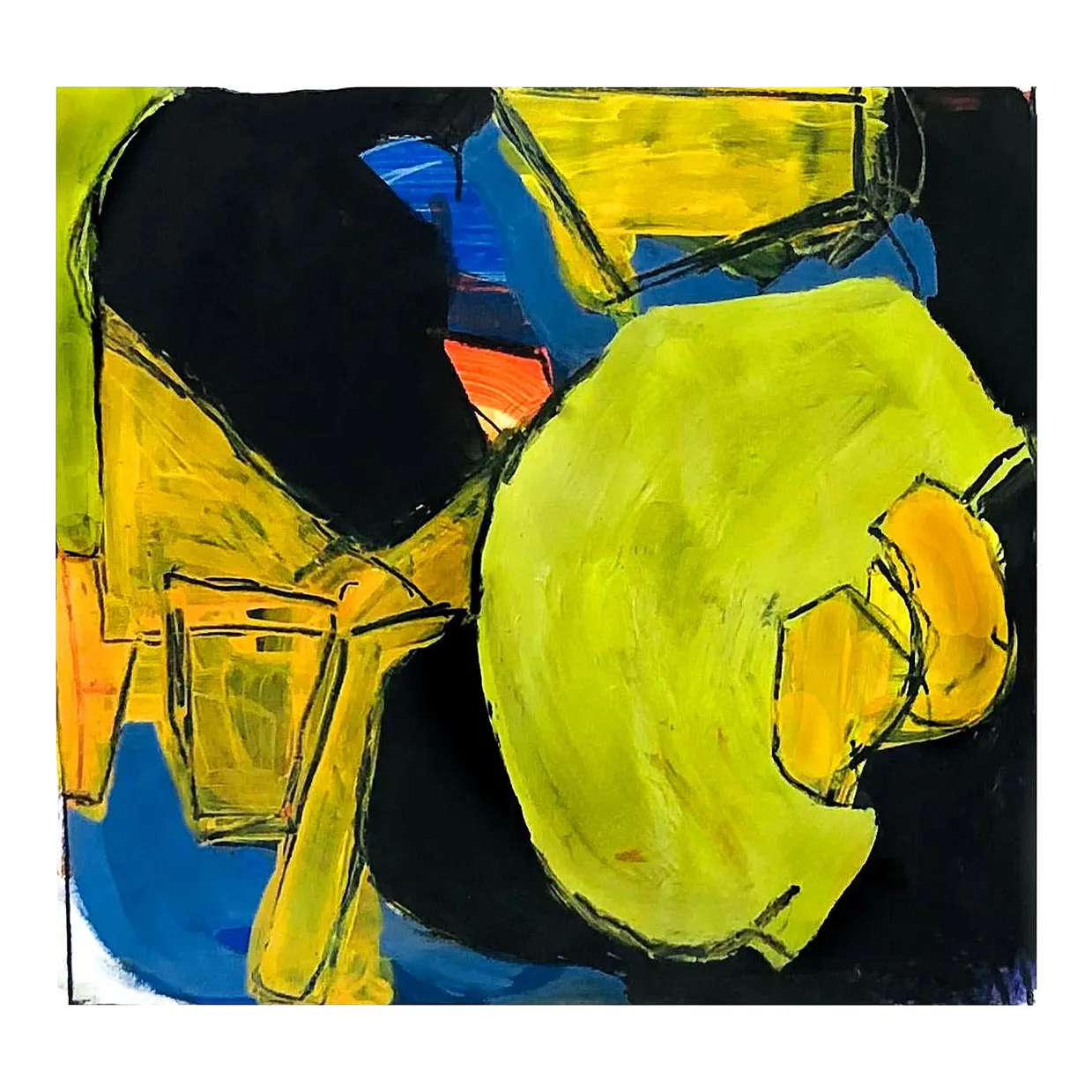 Bess Cutler Original Colorful Abstract Painting on Paper | Chairish