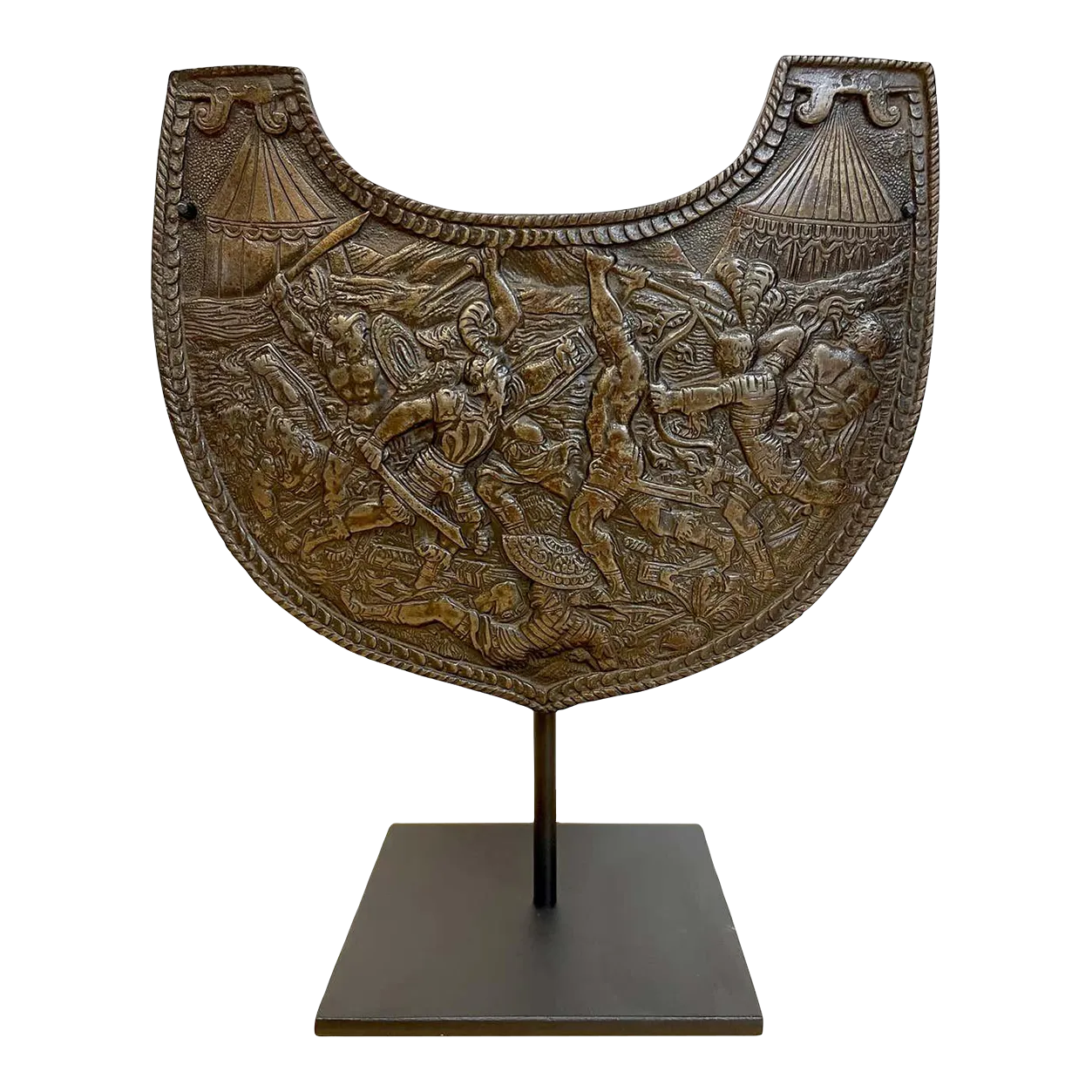 19th C Grand Tour Roman Style Iron Gorget on Stand | Chairish