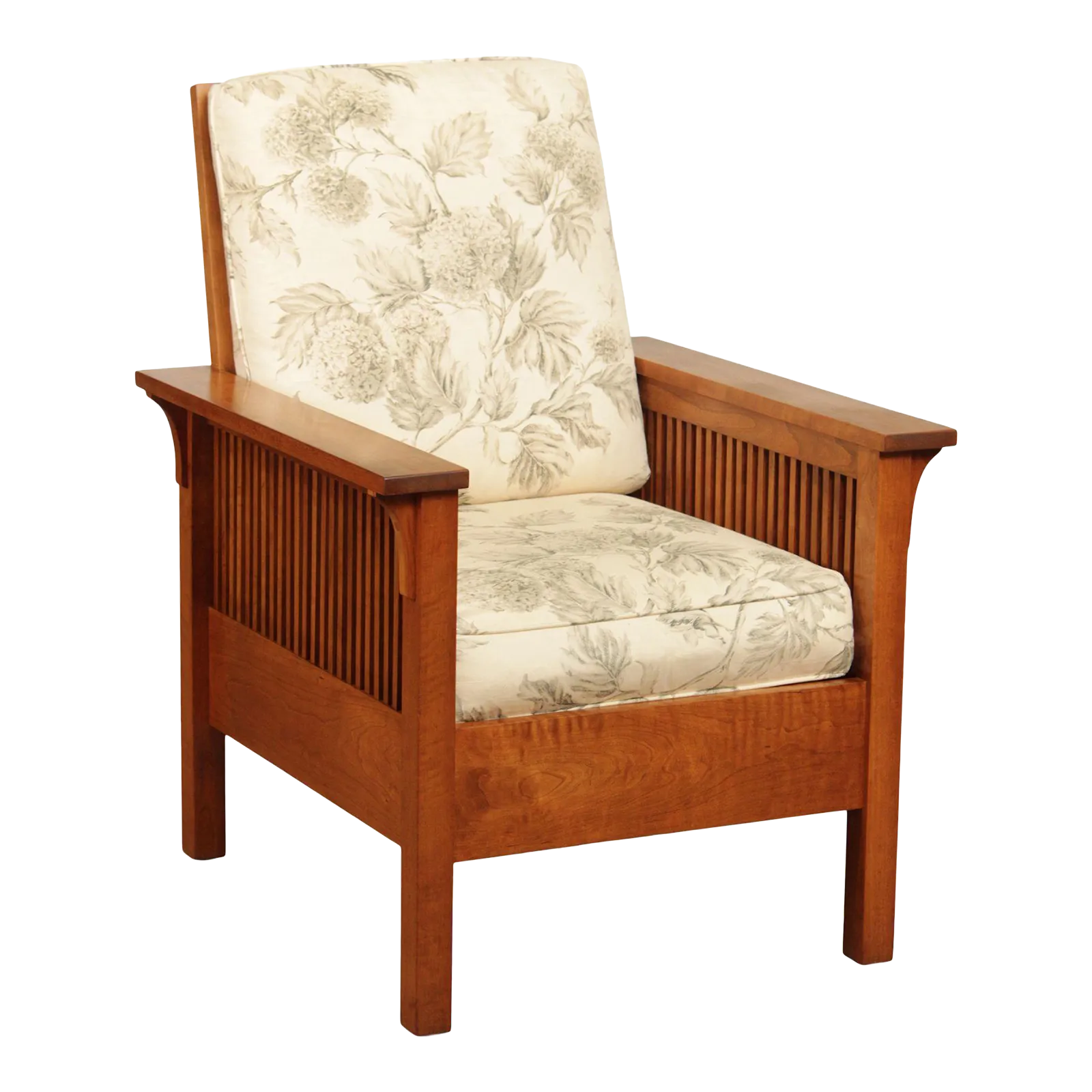 Stickley Mission Collection Cherry Spindle Lounge Chair with Tight Seat ...