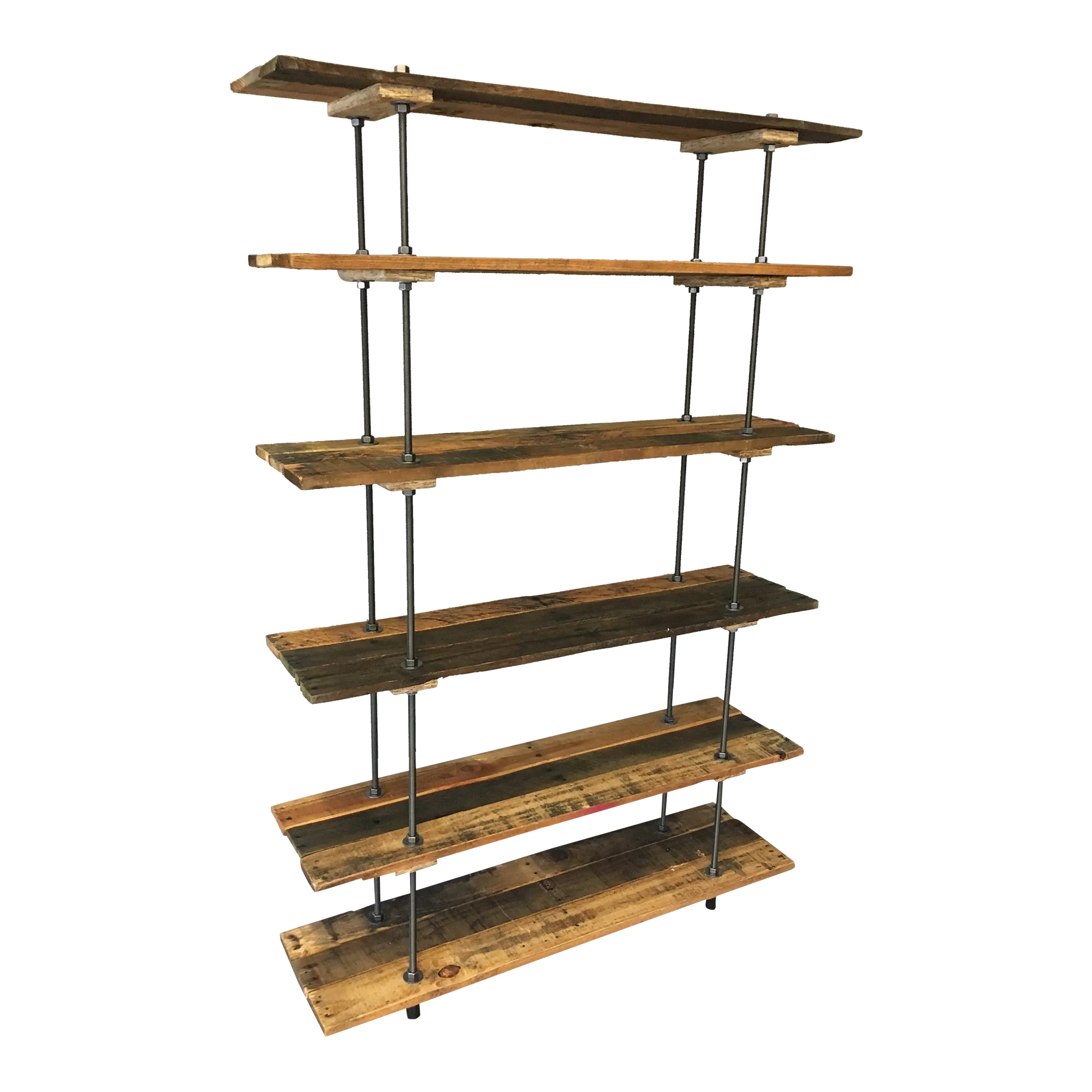 Six Pallet Wood Fully Adjustable Shelf Unit | Chairish