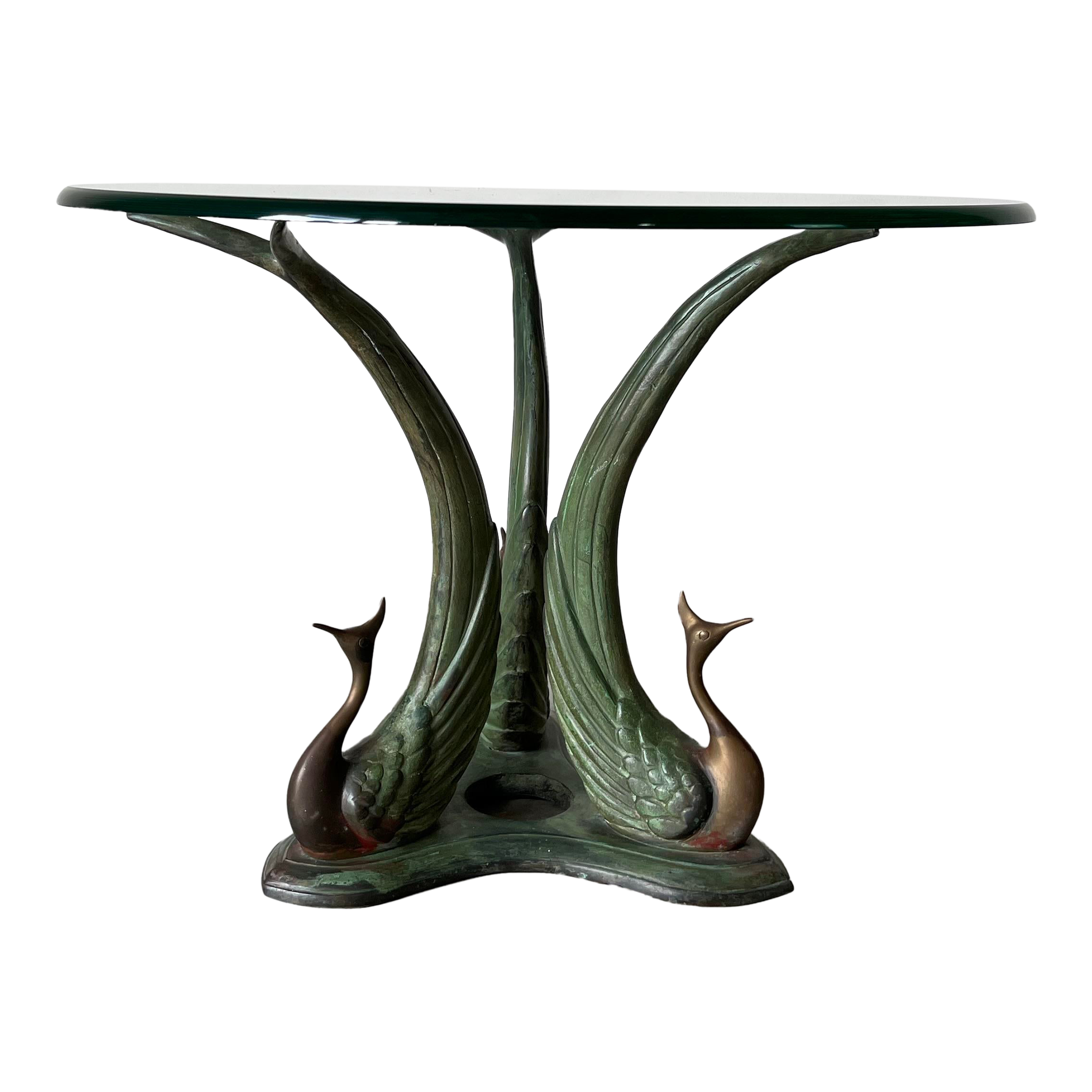 Vintage Hollywood Regency Style Brass Peacock Side Table/ Sold | Chairish
