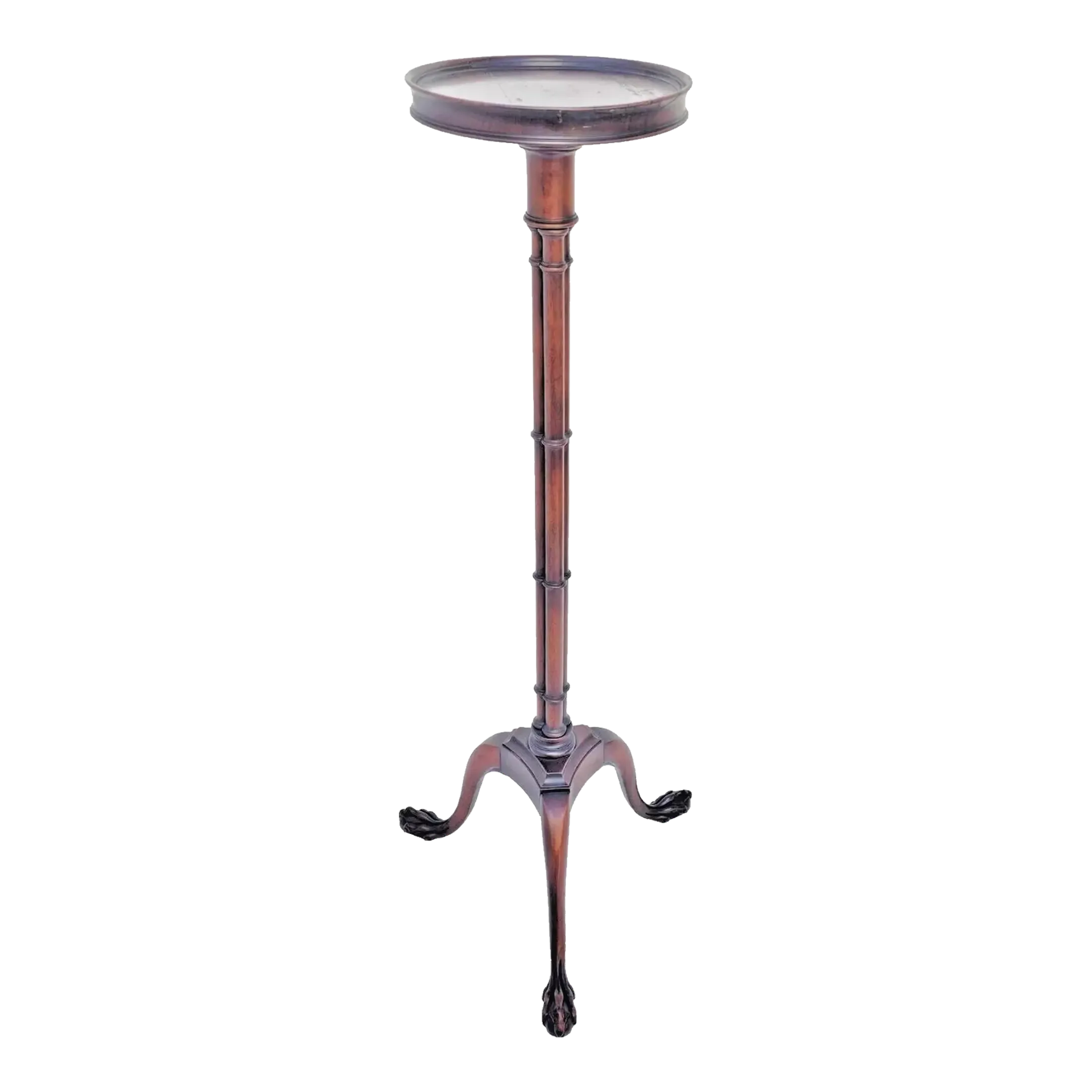 Vintage 1950s Mahogany Faux Bamboo Tall Pedestal / Plant Stand by ...