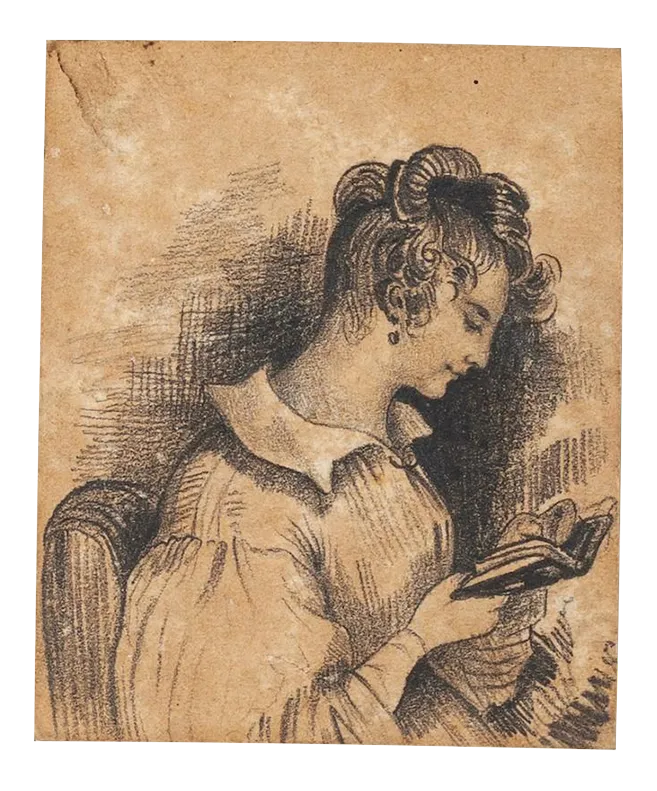 Adolphe-Félix Cals, Portrait of Woman, China Pencil on Paper, Late 19th ...