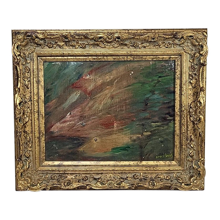 1960s Durand Louis Original Painting, Framed | Chairish