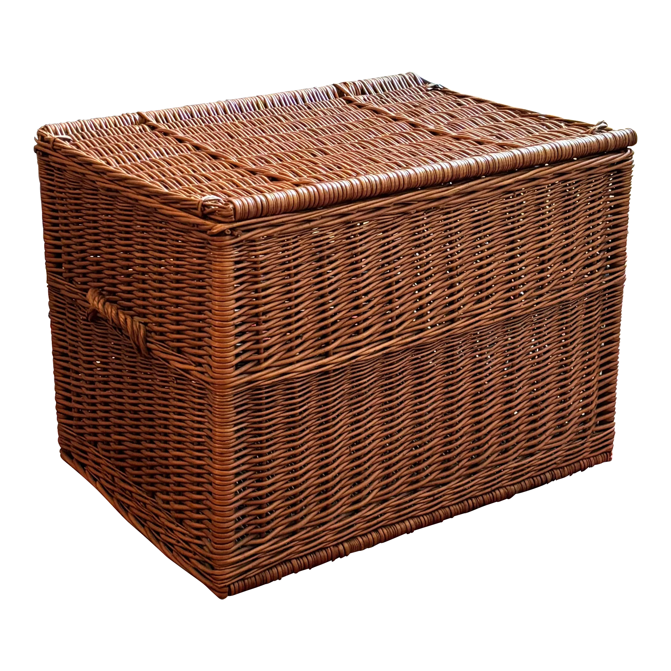 Vintage French-Style Natural Wicker Chest | Chairish