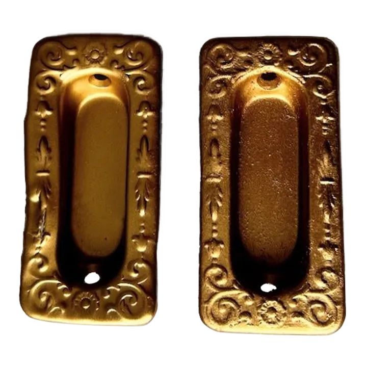 Antique Copper Recessed Door/Window Pulls - a Pair | Chairish