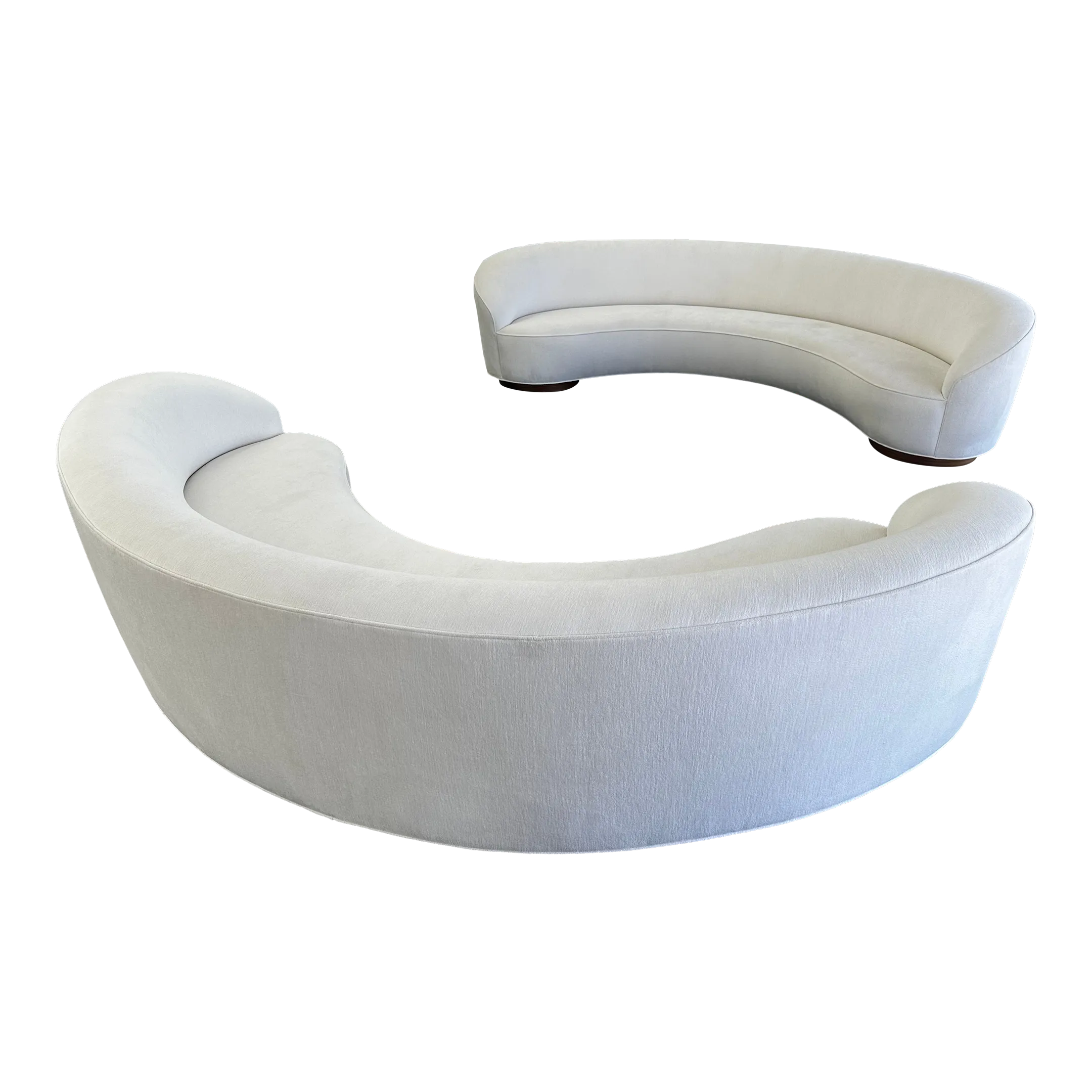 Curved Vladimir Kagan Sloane Sofa Set- 2 Pieces Round Pair Holly Hunt Mid-Century Design Like ...