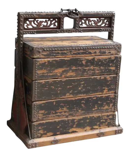 1930s Asian Vintage Restaurant Wood Food Box | Chairish