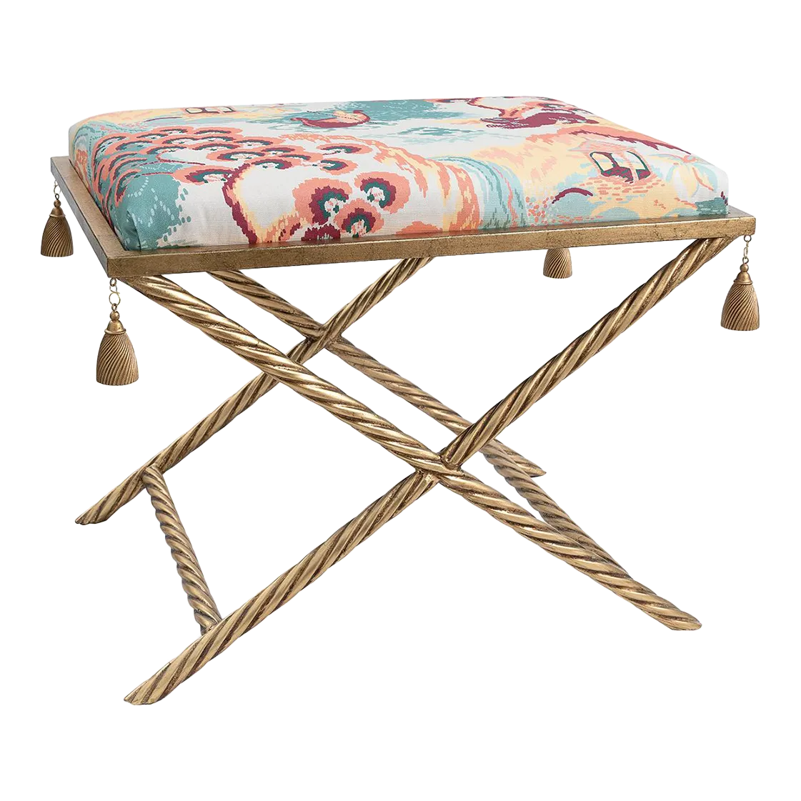 Port 68 x Madcap Cottage Delfern Gold Tassel Bench in Road to Canton ...