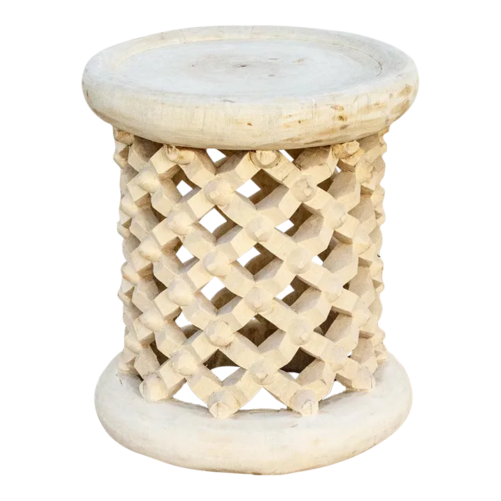 Rustic Bleached African Spider Stool | Chairish