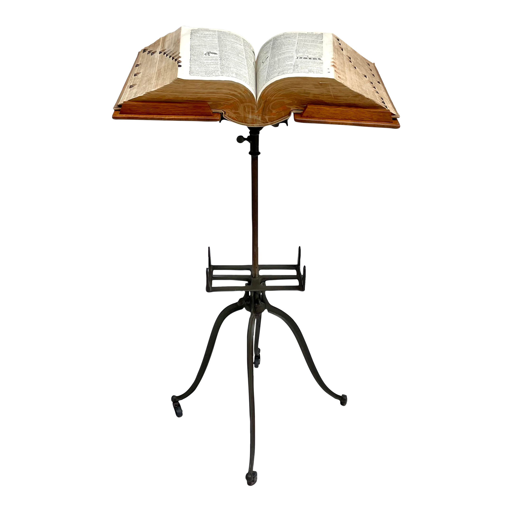 Antique Iron and Wood Folding Music Book Stand | Chairish